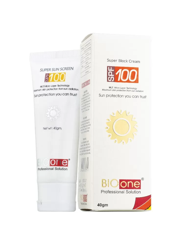 BIOONE SPF 100 SUPER SUN SCREEN CREAM | 40g – abheea.pk